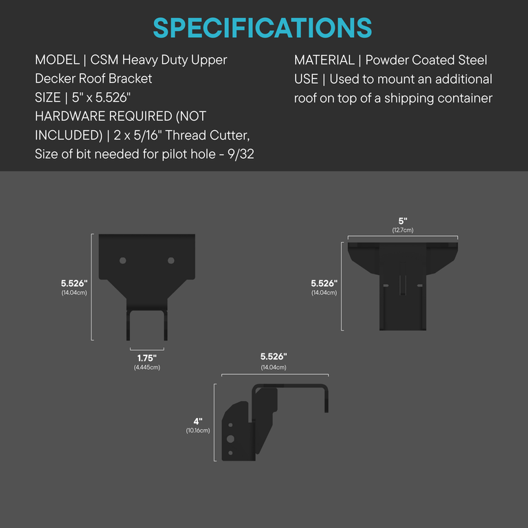 CSM Heavy Duty Upper Decker Roof Bracket – The Container Guy
