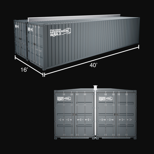 40' Double-Wide Shipping Container Connection Kit with Weld-Free Heade ...